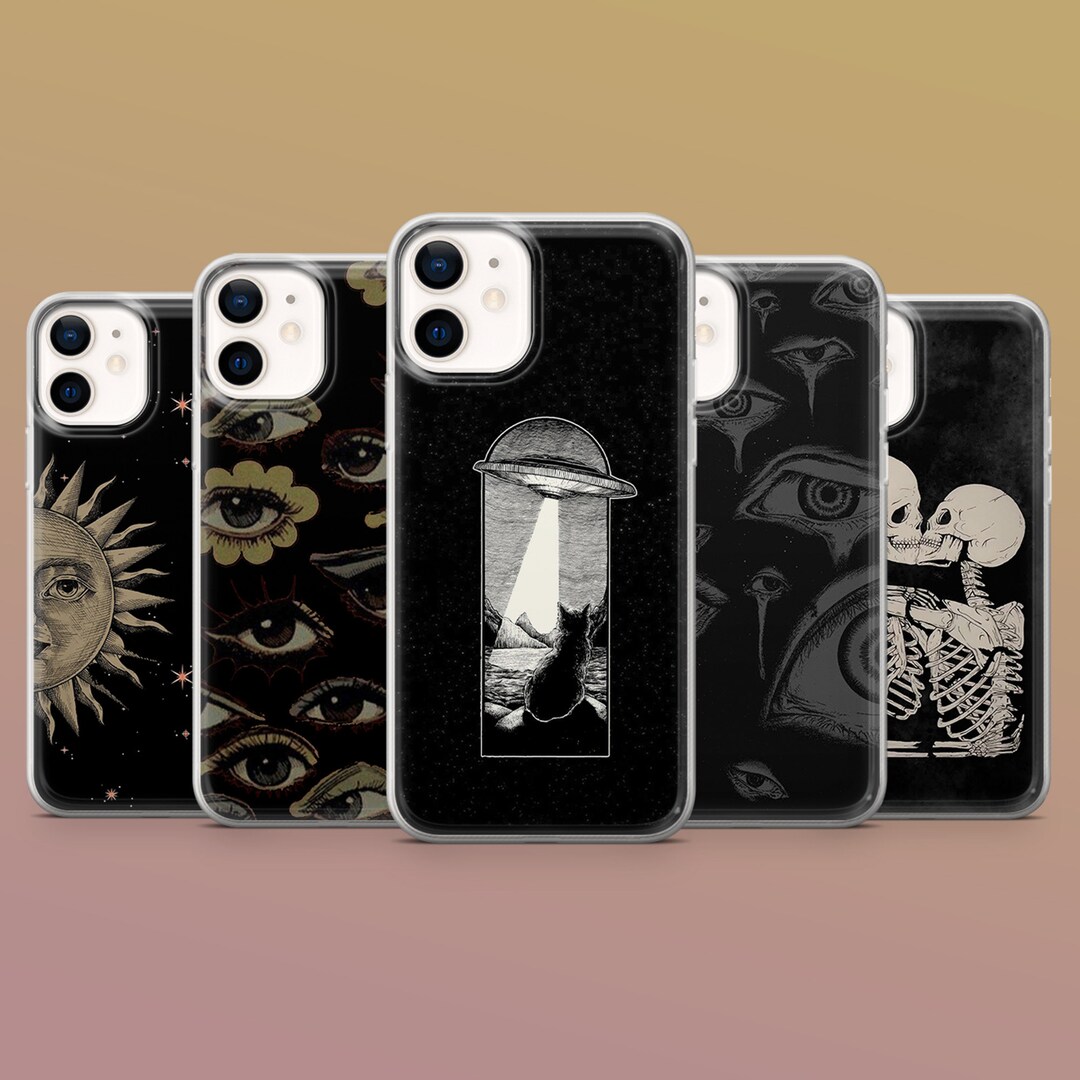 Dark Aesthetic Phone Case Gothic Cover for iPhone 15, 14, 13, 12, 11 ...