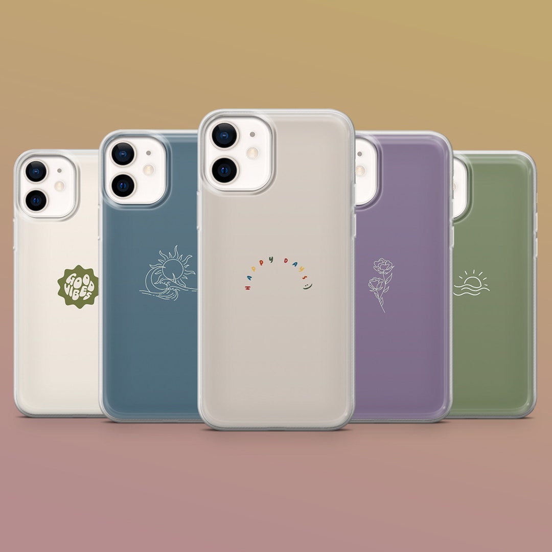 Cute Minimalistic Phone Case Sun and Moon Cover for iPhone 15, 14, 13 ...