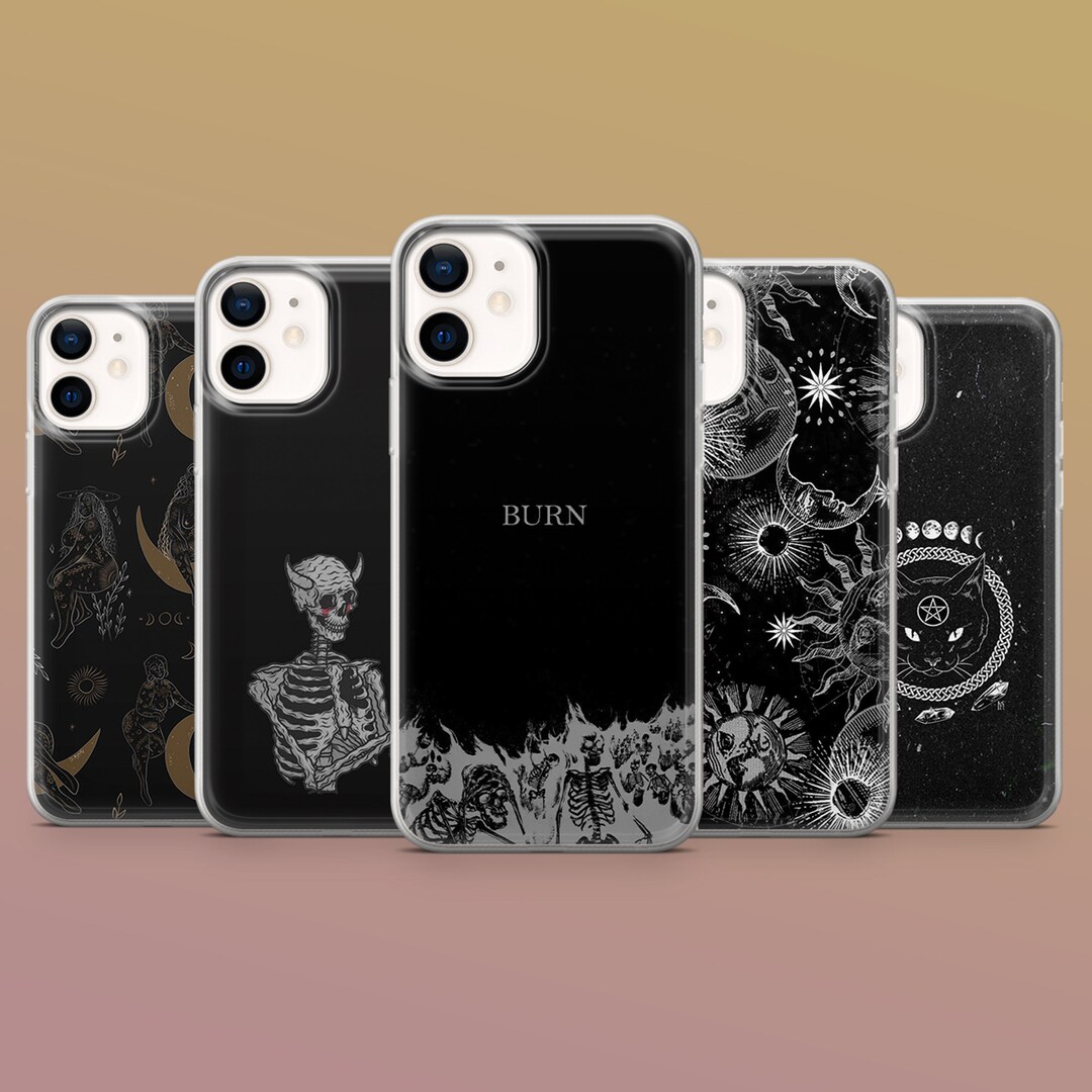 Gothic Dark Phone Case Witch Cover for iPhone 15, 14, 13, 12, 11, Samsung S24ultra, S23FE, S22 ...