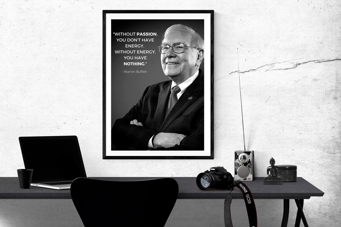 Motivational Poster Warren Buffett Poster Inspirational | Etsy