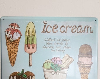 Metal Ice Cream Sign | Etsy