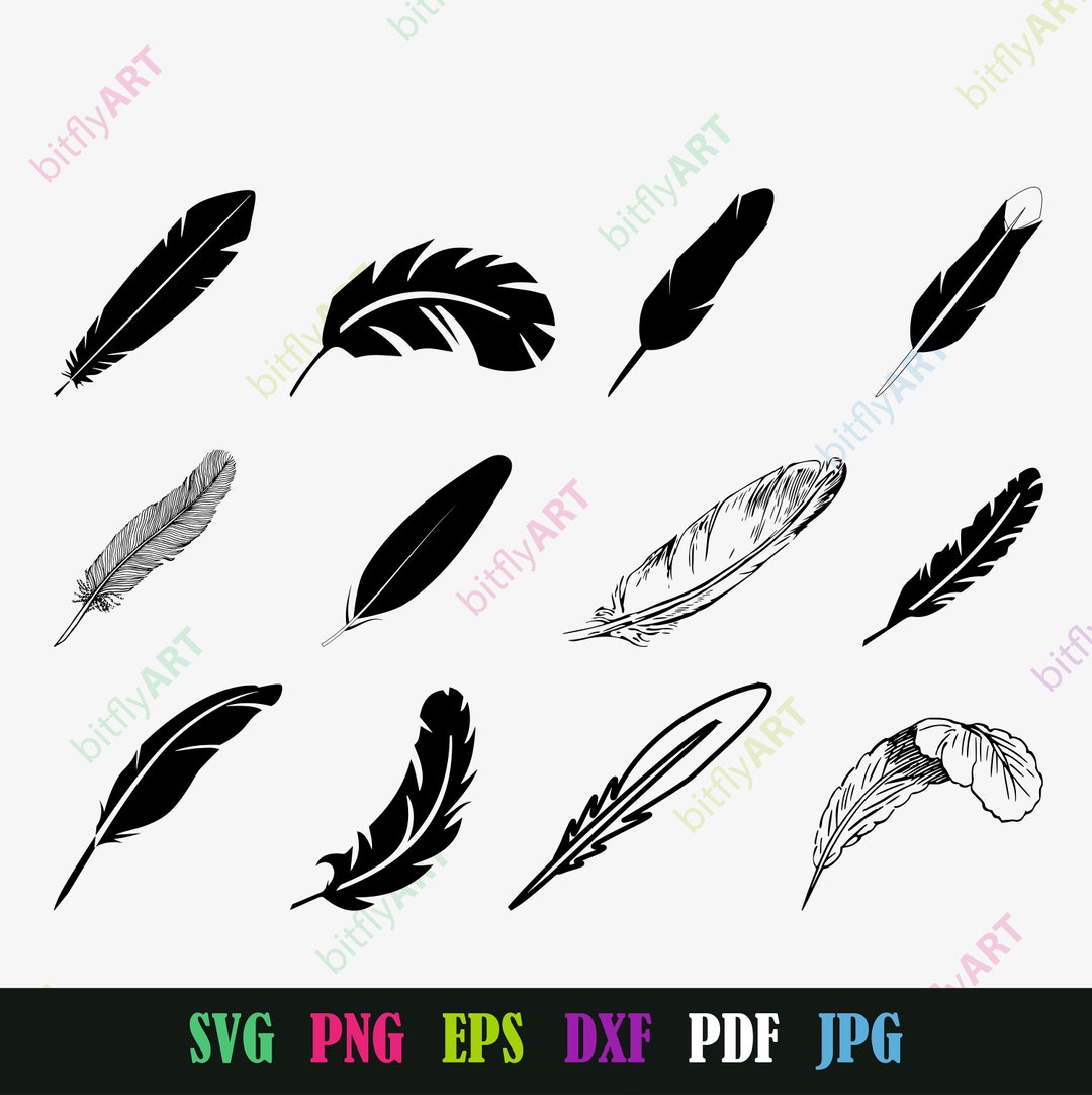 Feder Silhouette SVG Bundle Plume Svg EPS PNG Dxf Cricut - Etsy Schweiz