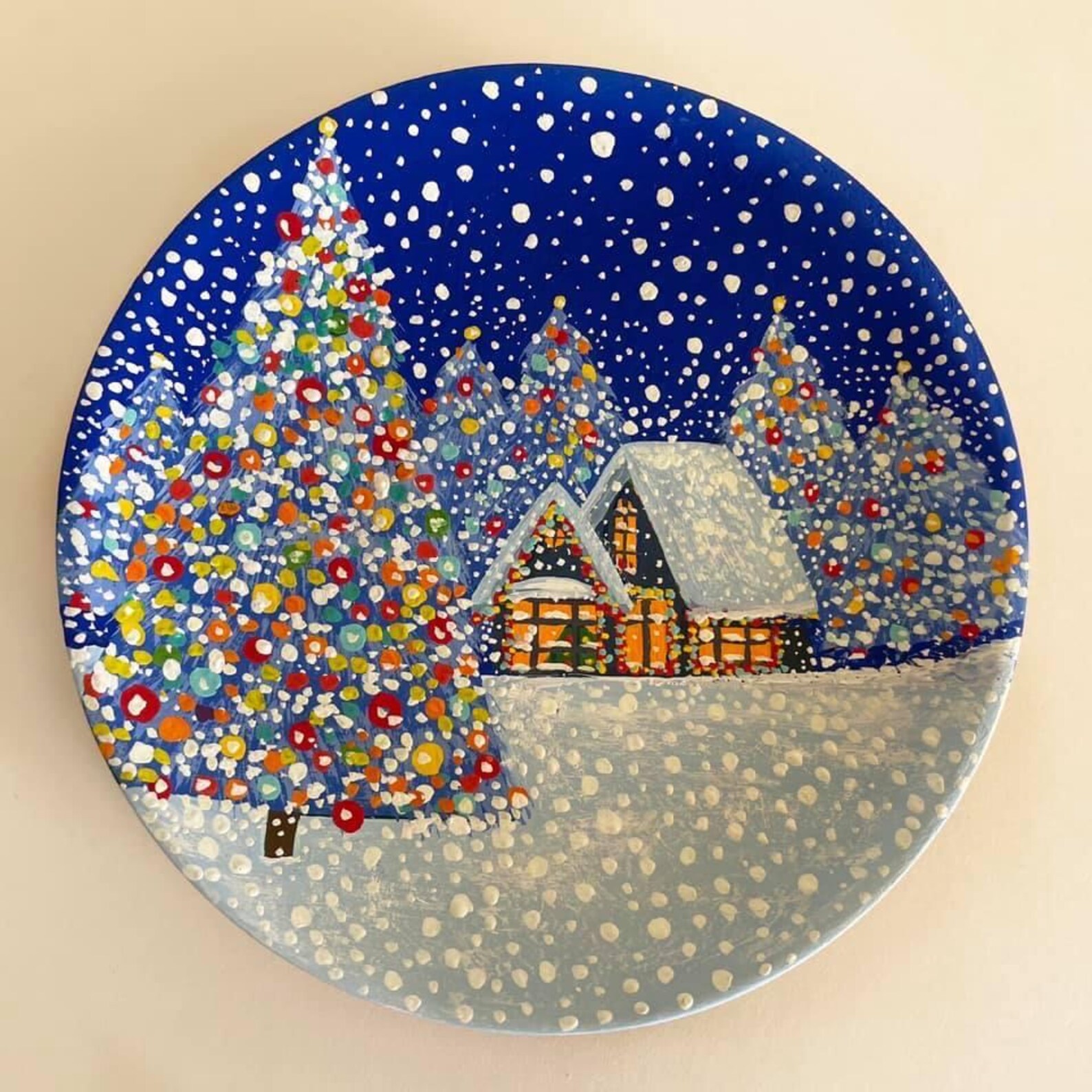 Ceramic Wall Plate, Large Ceramic Plate, Christmas Decor, Gift for ...