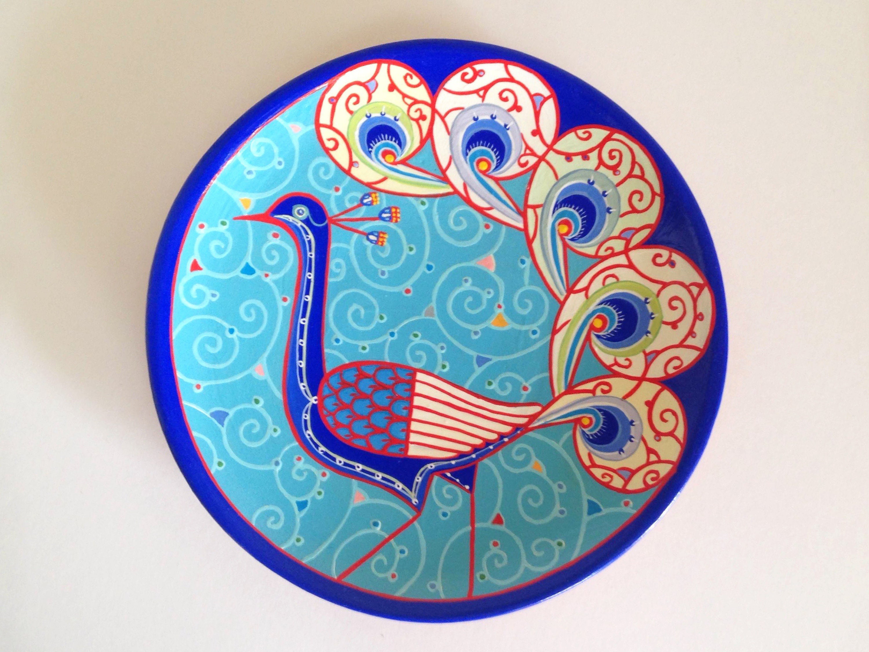 Decorative Plate peacock Ceramic Wall Art - Etsy
