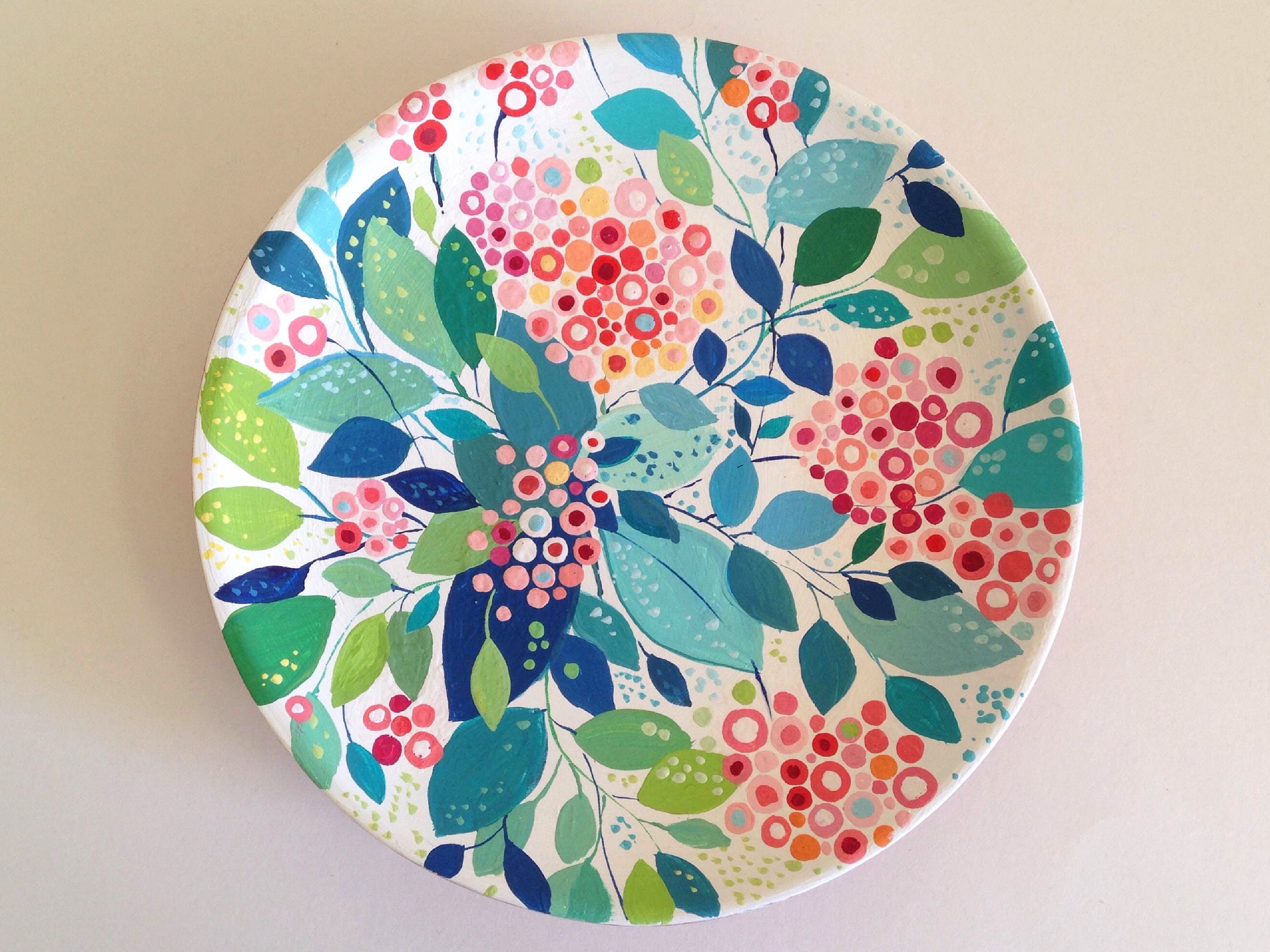 Decorative Ceramic Plate flowers Pottery Plate - Etsy