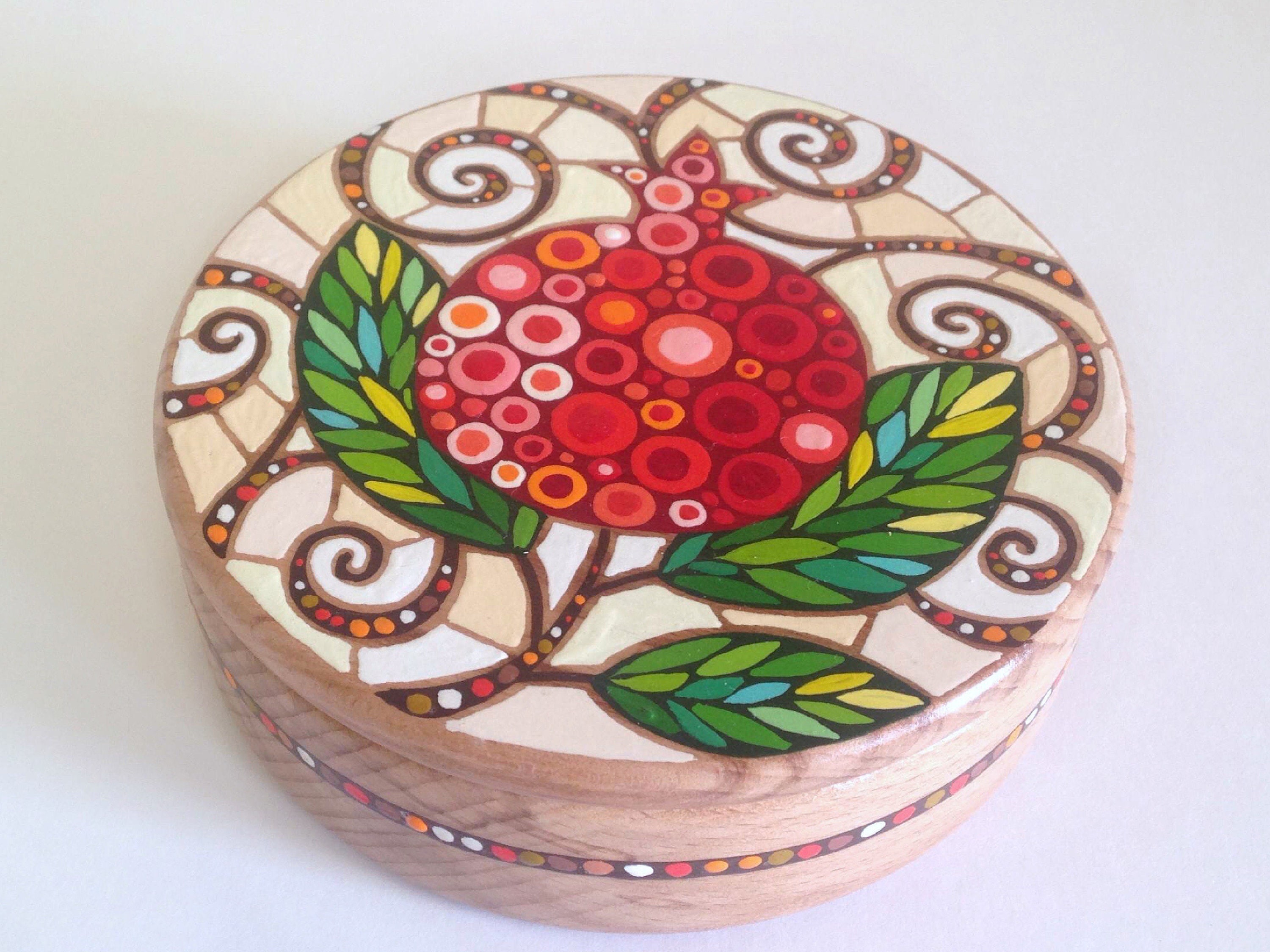 Jewelry Box pomegranate Wooden Box Trinket Box | Etsy
