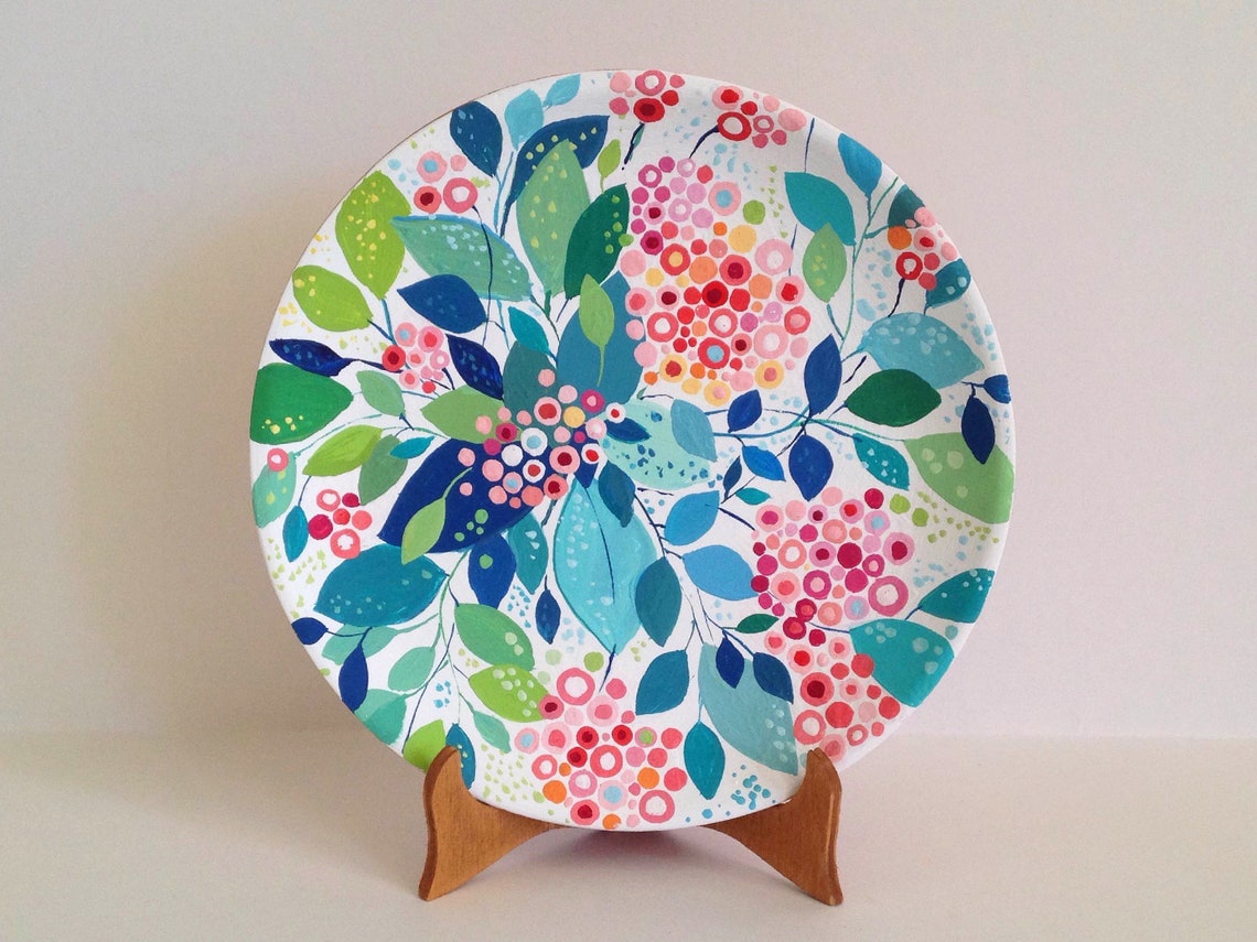 Decorative Ceramic Plate flowers Pottery Plate - Etsy