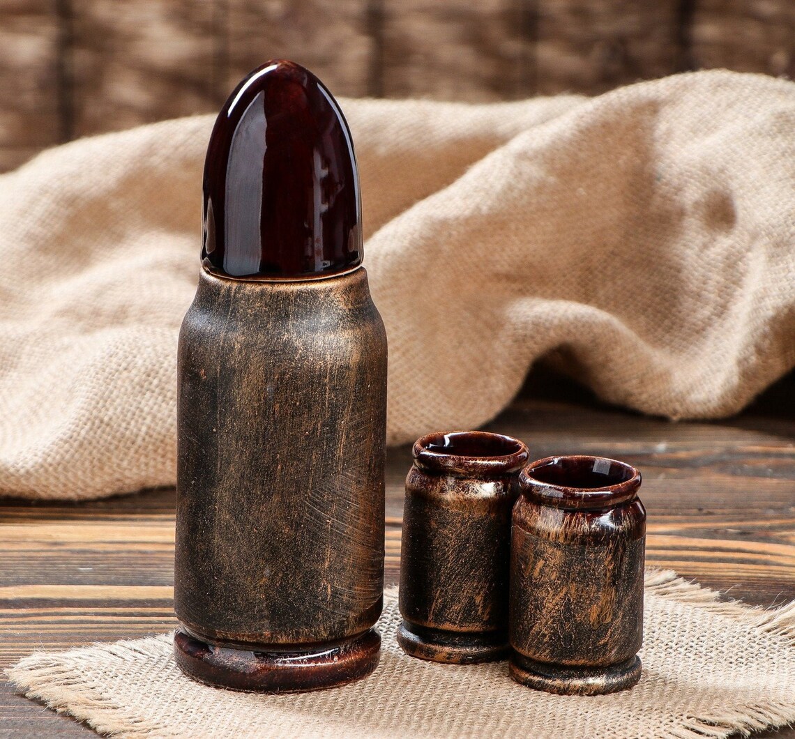 Handmade Сeramic Set BULLET Original Barware | Etsy