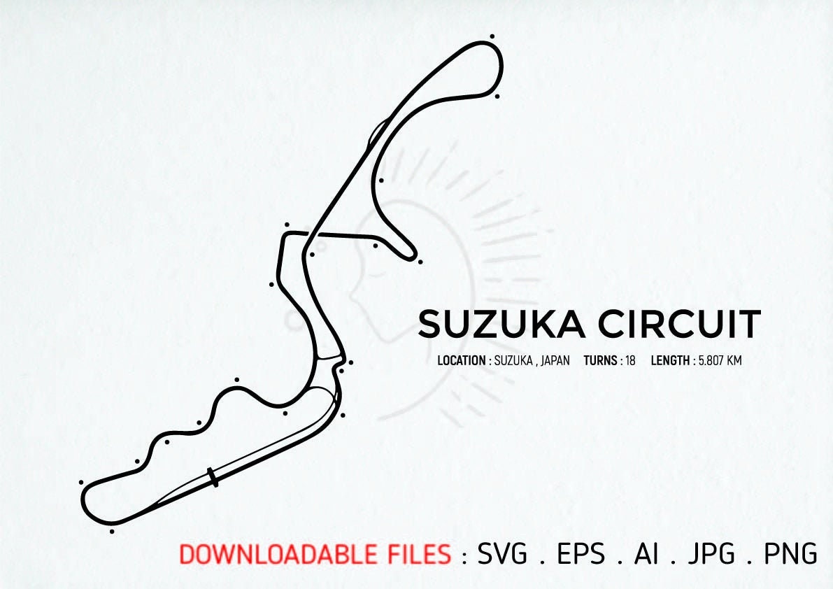 SUZUKA CIRCUIT F1 RACETRACK Svg/Eps/Ai/jpg/png F1 Race Map | Etsy