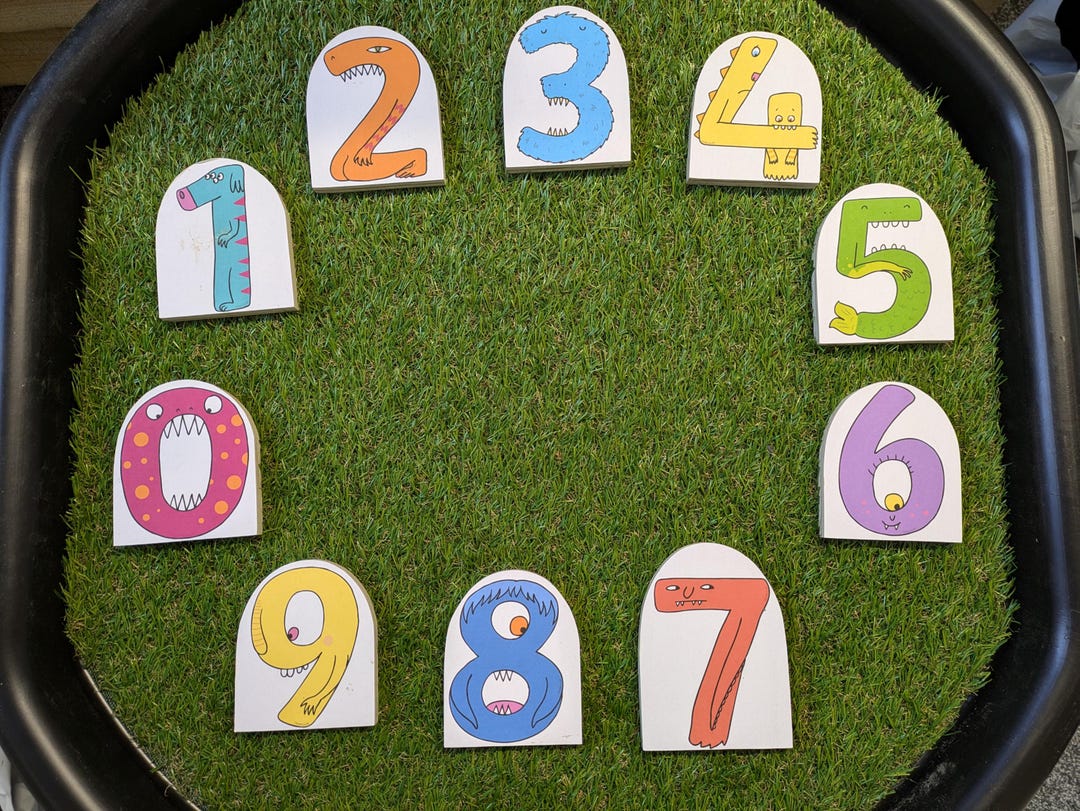Small World/ Tuff Tray Monster Numbers - Etsy