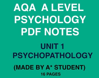 AQA A Level Psychology - Biopsychology PDF Notes - Etsy