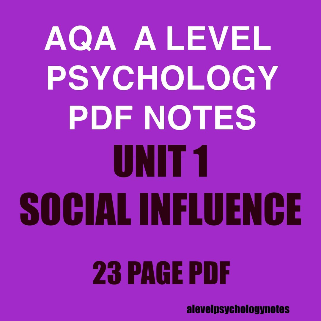 AQA A Level Psychology - Social Influence PDF Notes - Etsy