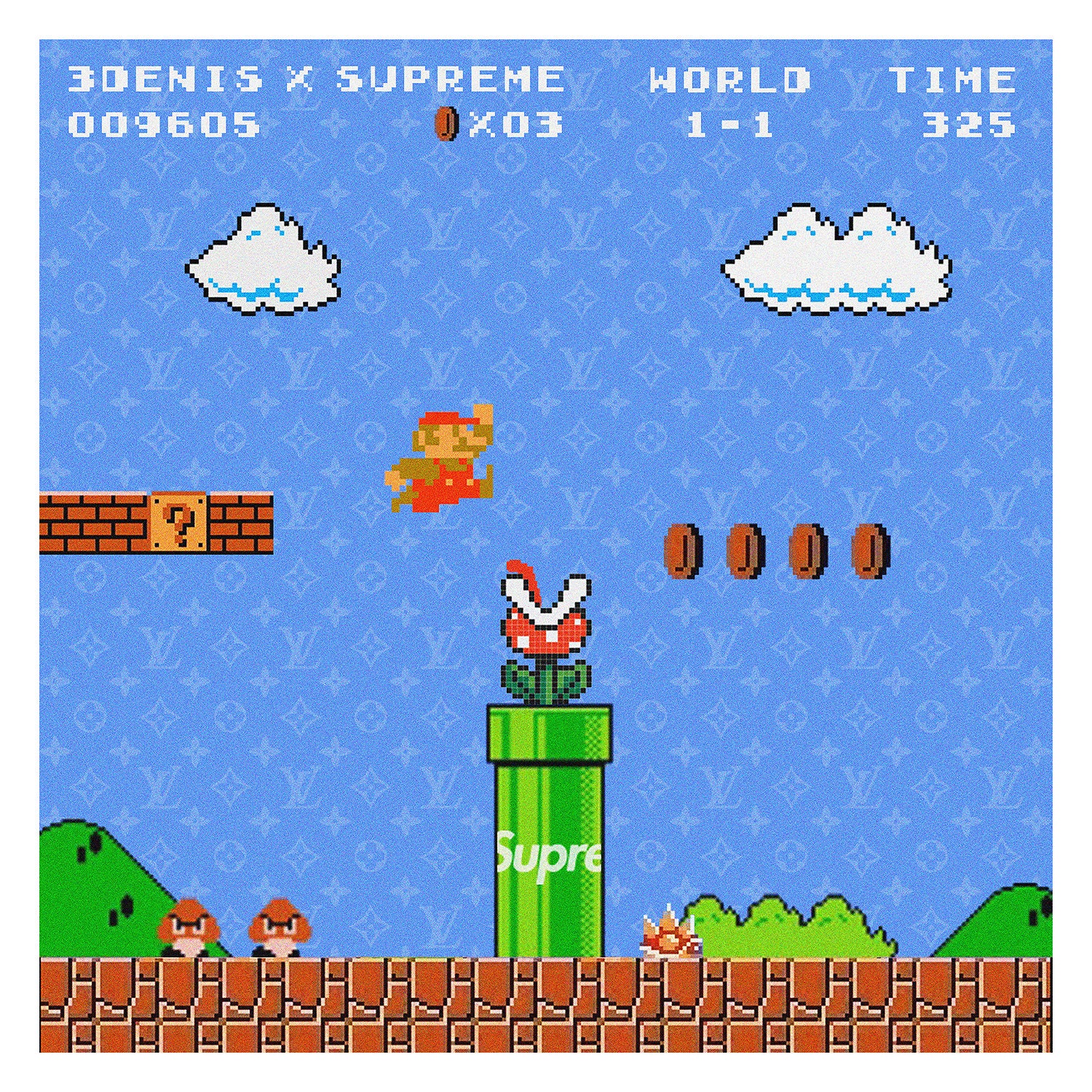 Super Mario Bros X SUPREME X LV // Poster / Home Decor / Wall Art / Art ...