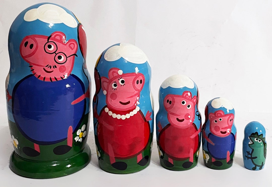 Peppa Pig Nesting Doll of 5 - Etsy