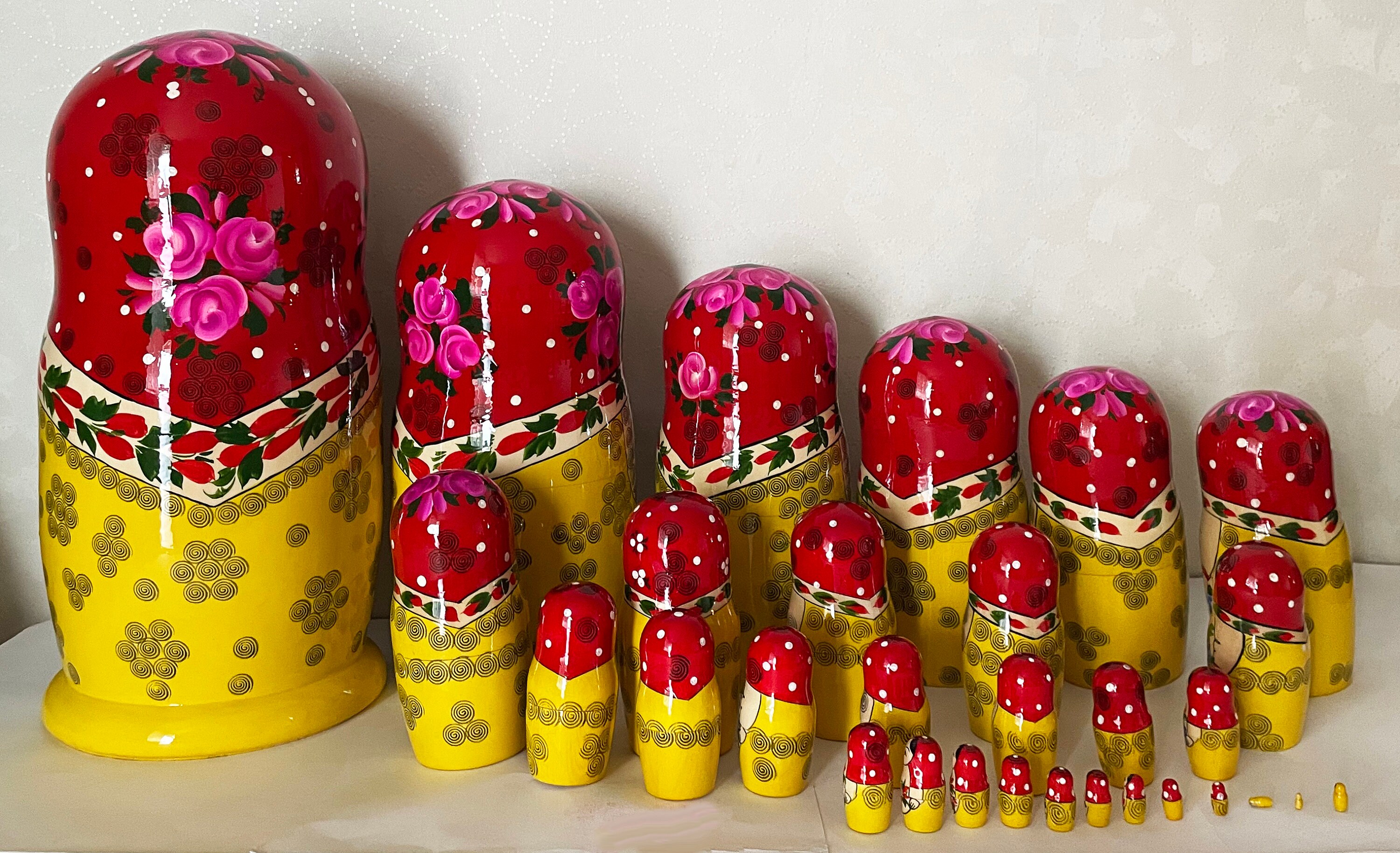 Semyonov 30 Nesting Doll With Roses and Daisies /original Big Nesting ...