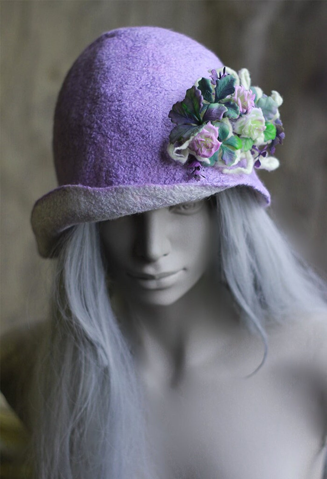 Lilac Cloche Hat, Felt Hat Women ,vintage Style Hats for Women, Retro ...