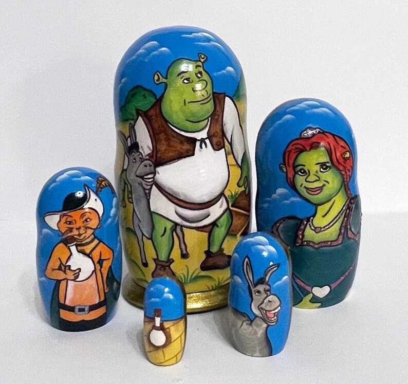 Shrek Nesting Doll of 5, Shrek Matryoshka - Etsy