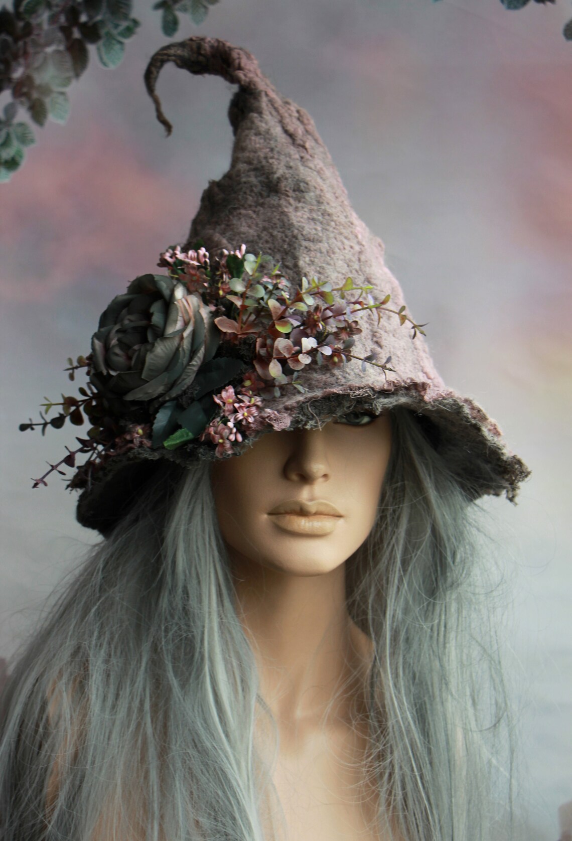 Witch Hat Wizard Magic Hat Floral Witch Hat Witch Costume - Etsy
