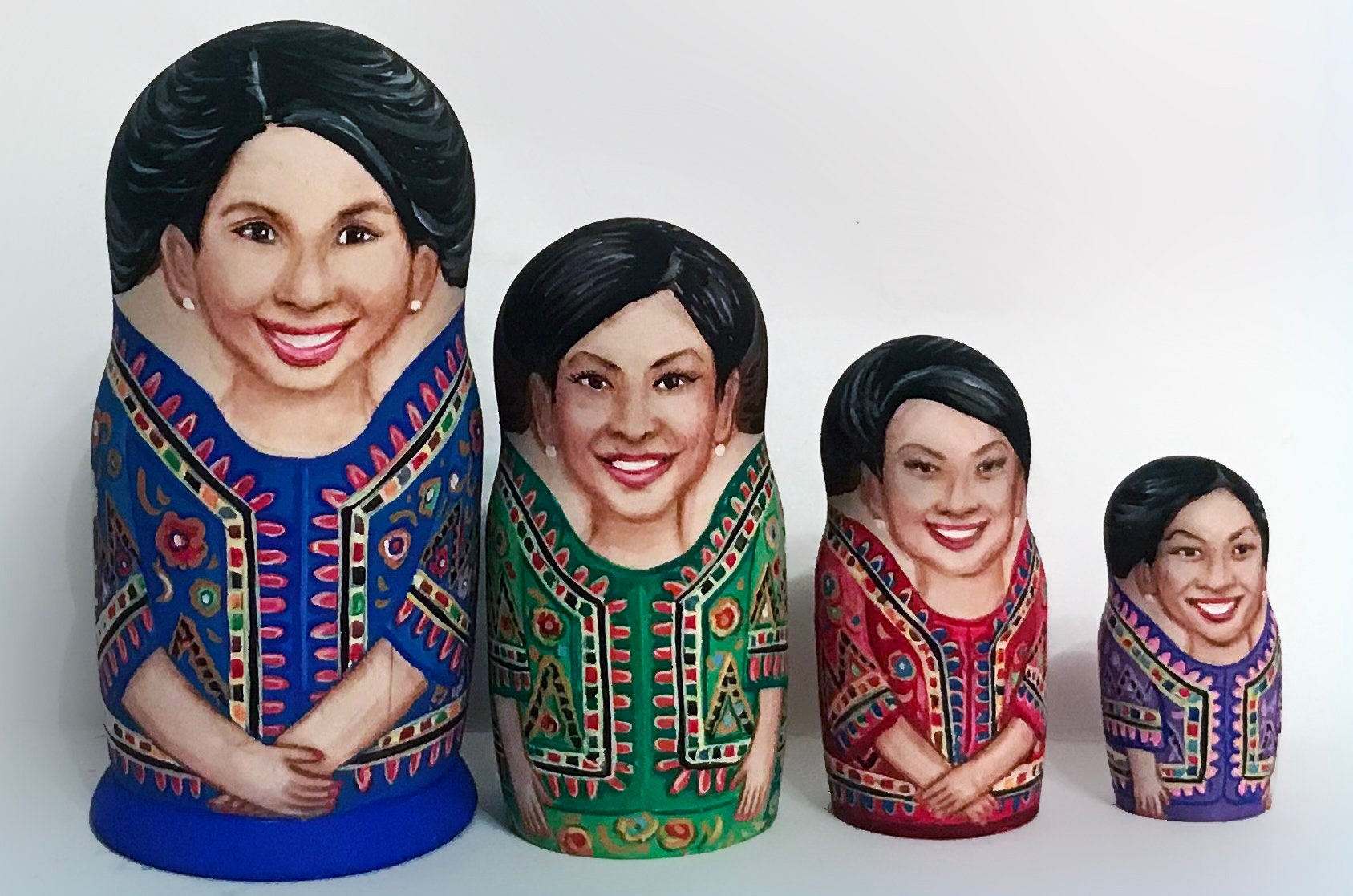 Personalized 4-pcs Nesting Doll/4-dolls Nesting Set/custom Portrait ...