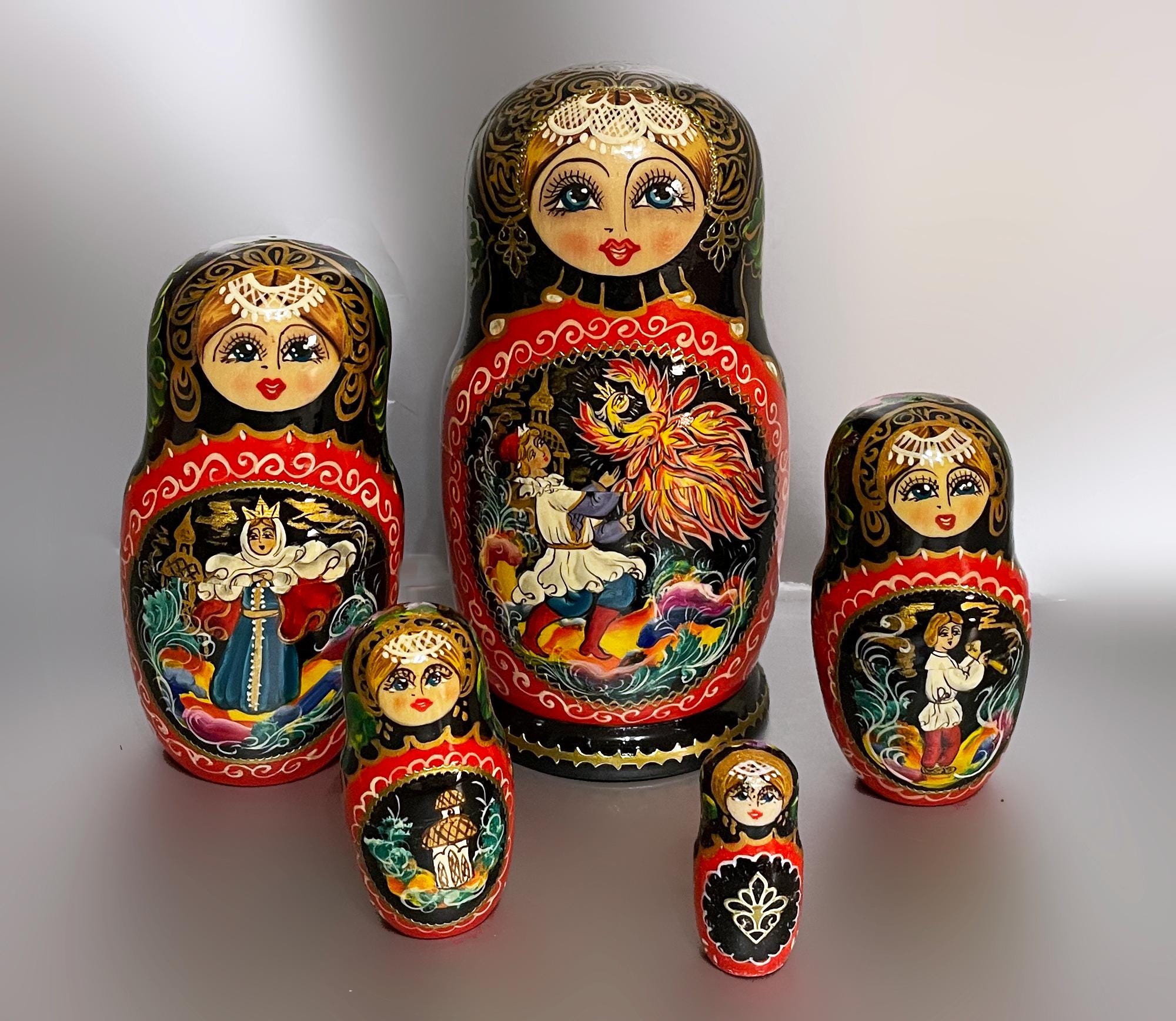 Russian Matryoshka With Fairy Tale of 5/russian Nesting Doll of 5 ...