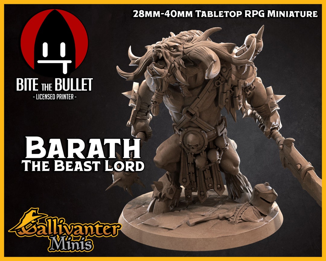 Barath, the Minotaur Beast Lord Bite the Bullet: Minotaurs Vol.01 28mm ...