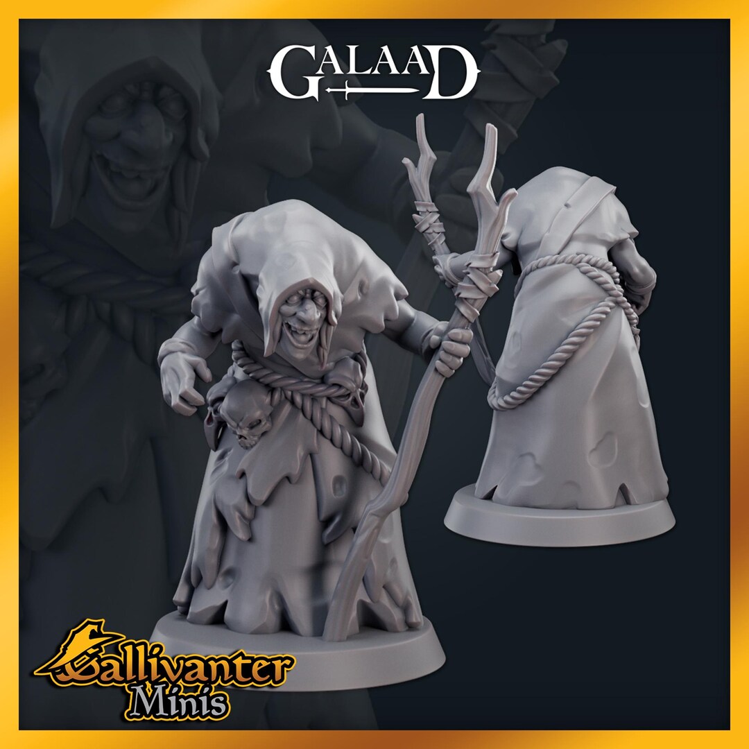 Ugly Witch 02 Galaad Miniatures: August 2024 28mm 32mm 35mm 40mm Resin ...