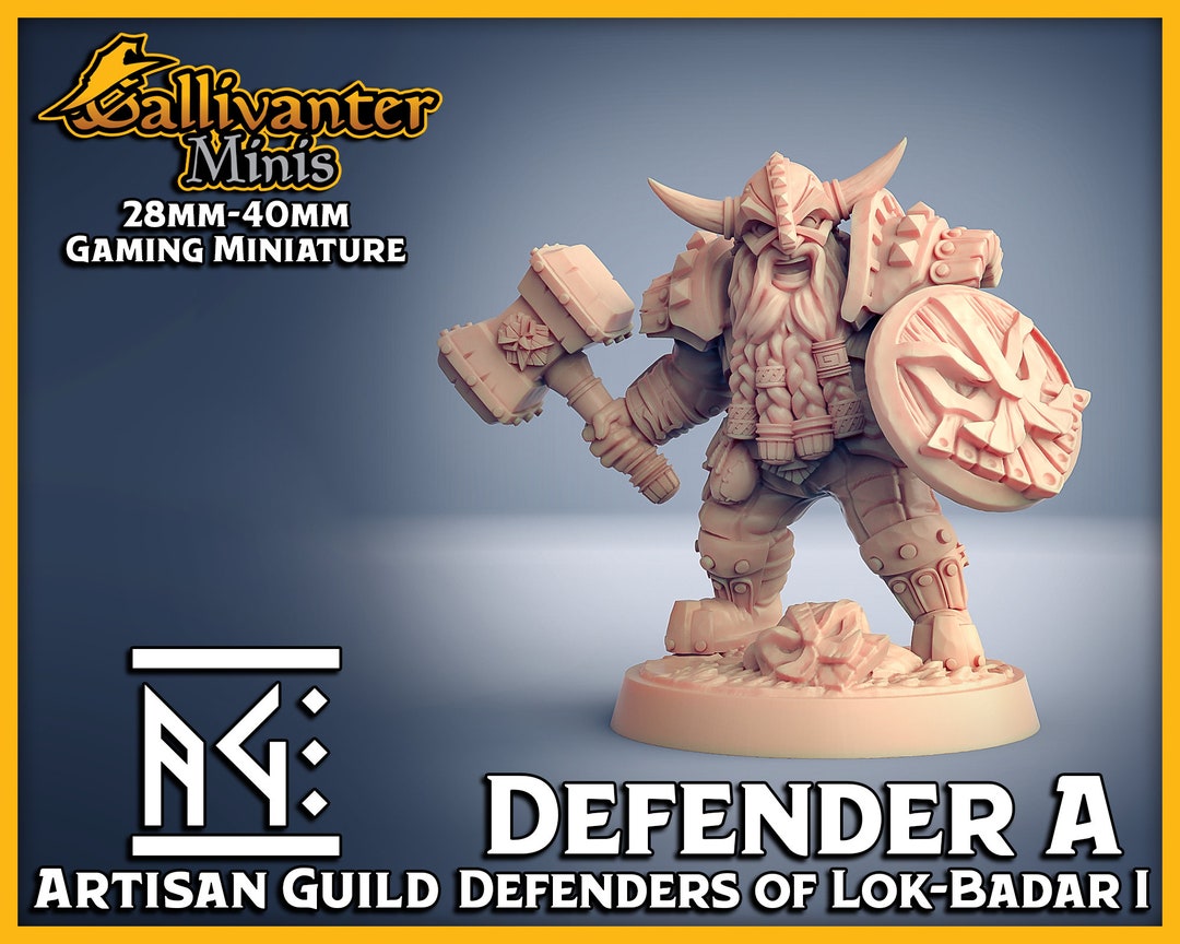 Defender A, Dwarf Male W/ Hammer & Shield Artisan Guild: Vol.02 ...
