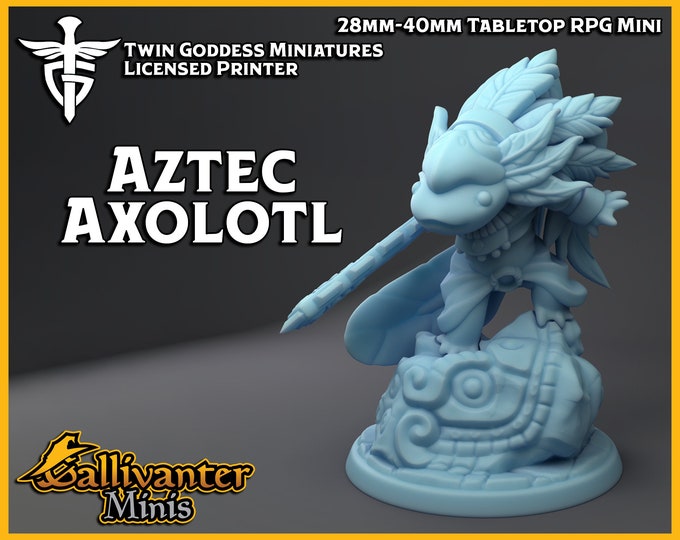 Aztec Axolotl Twin Goddess Miniatures 28mm 32mm 35mm 40mm Resin Gaming ...