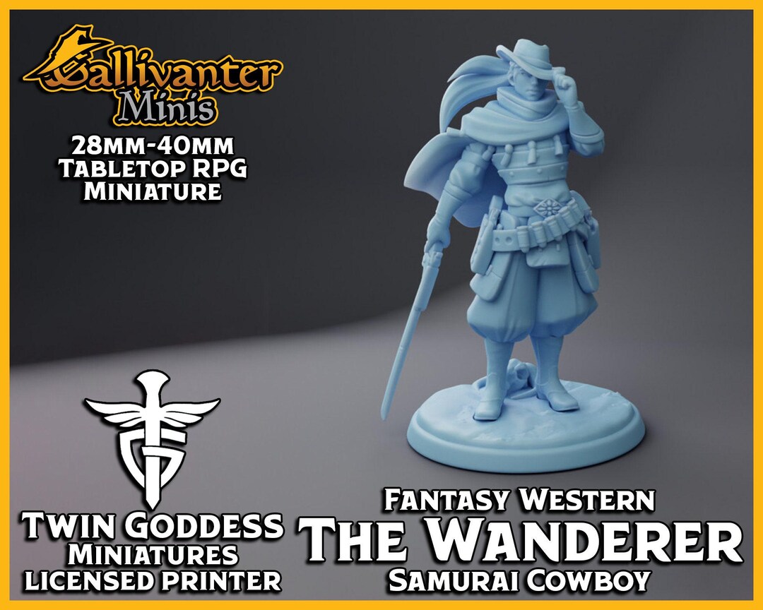 The Wanderer, the Samurai Cowboy | Twin Goddess Miniatures: Fantasy ...