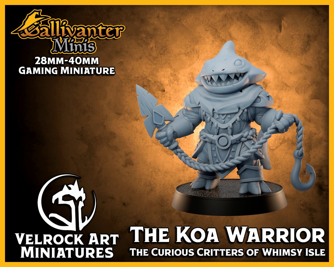 The Koa Warrior Velrock Art Miniatures: the Curious Critters - Etsy