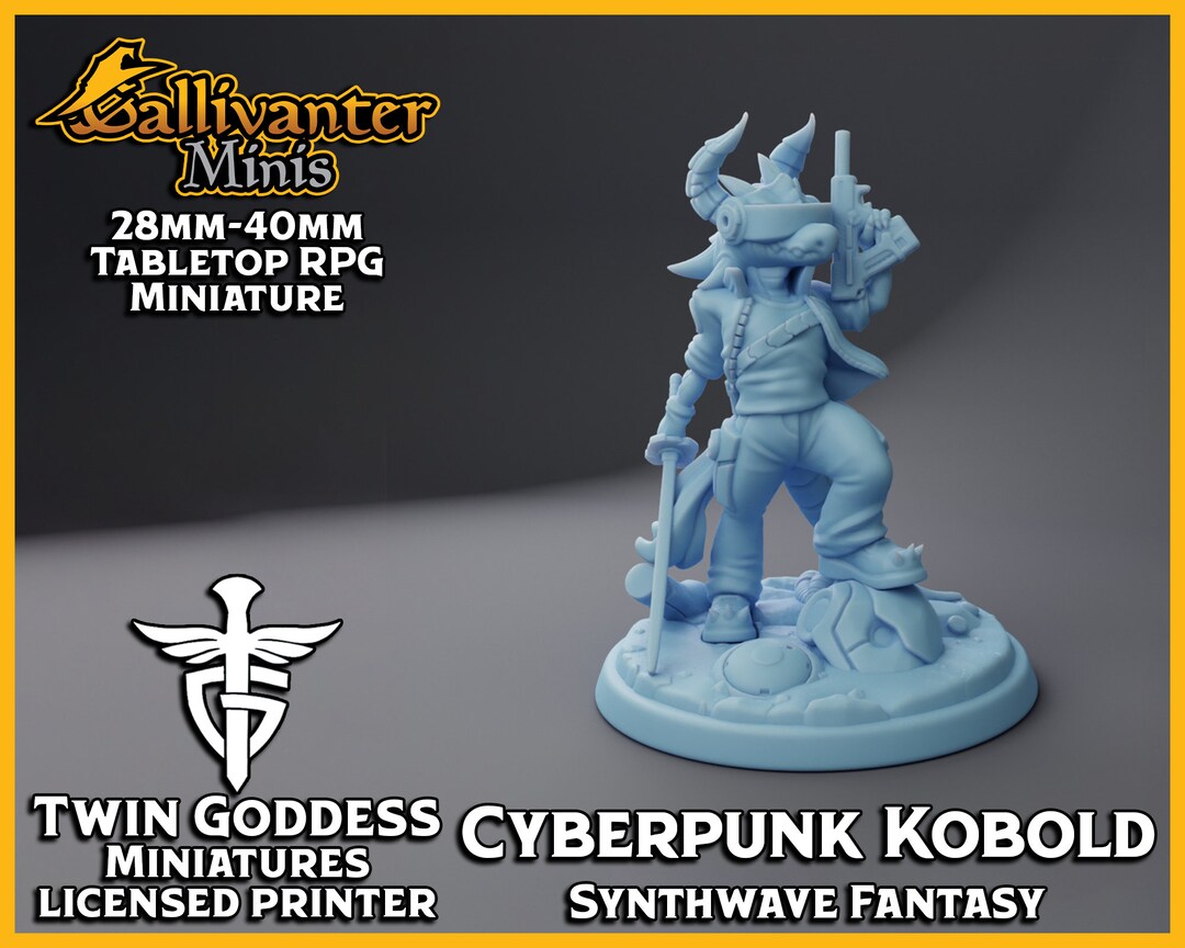 Cyberpunk Kobold Twin Goddess Miniatures: Synthwave Fantasy 28mm 32mm ...
