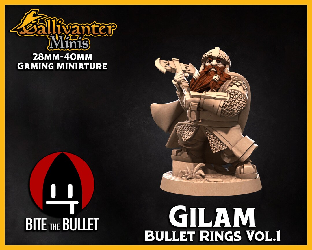 Gilam, the Dwarf Fighter Bite the Bullet: Bullet Rings Vol.1 28mm 32mm ...