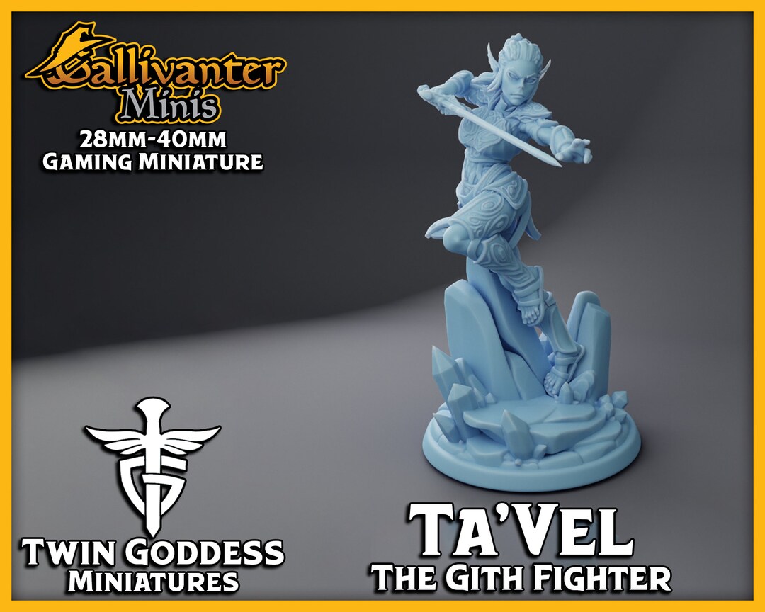 Ta'vel, the Gith Fighter | Twin Goddess Miniatures: January 2024 | 28mm ...