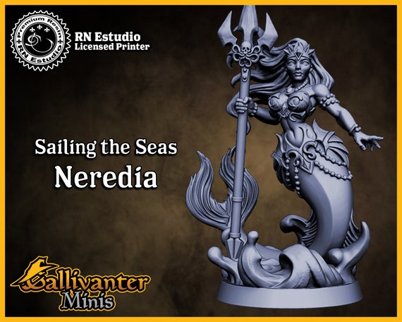 Neredia the Mermaid Queen Warrior RN Estudio Sailing the | Etsy