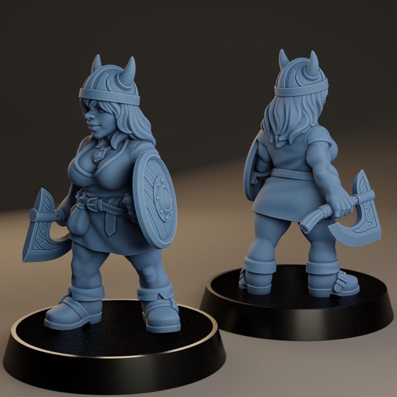 Female Dwarf Warrior Miniature | 28mm Resin Gaming Figurine (pin-up ...