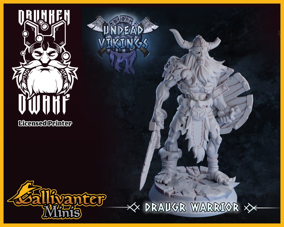 Draugr Warrior, Undead Zombie Viking Barbarian Drunken Dwarf: Undead ...