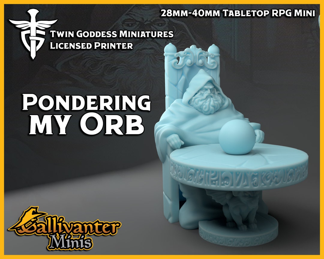 Pondering My Orb Meme Wizard Twin Goddess Miniatures 28mm 32mm 35mm ...