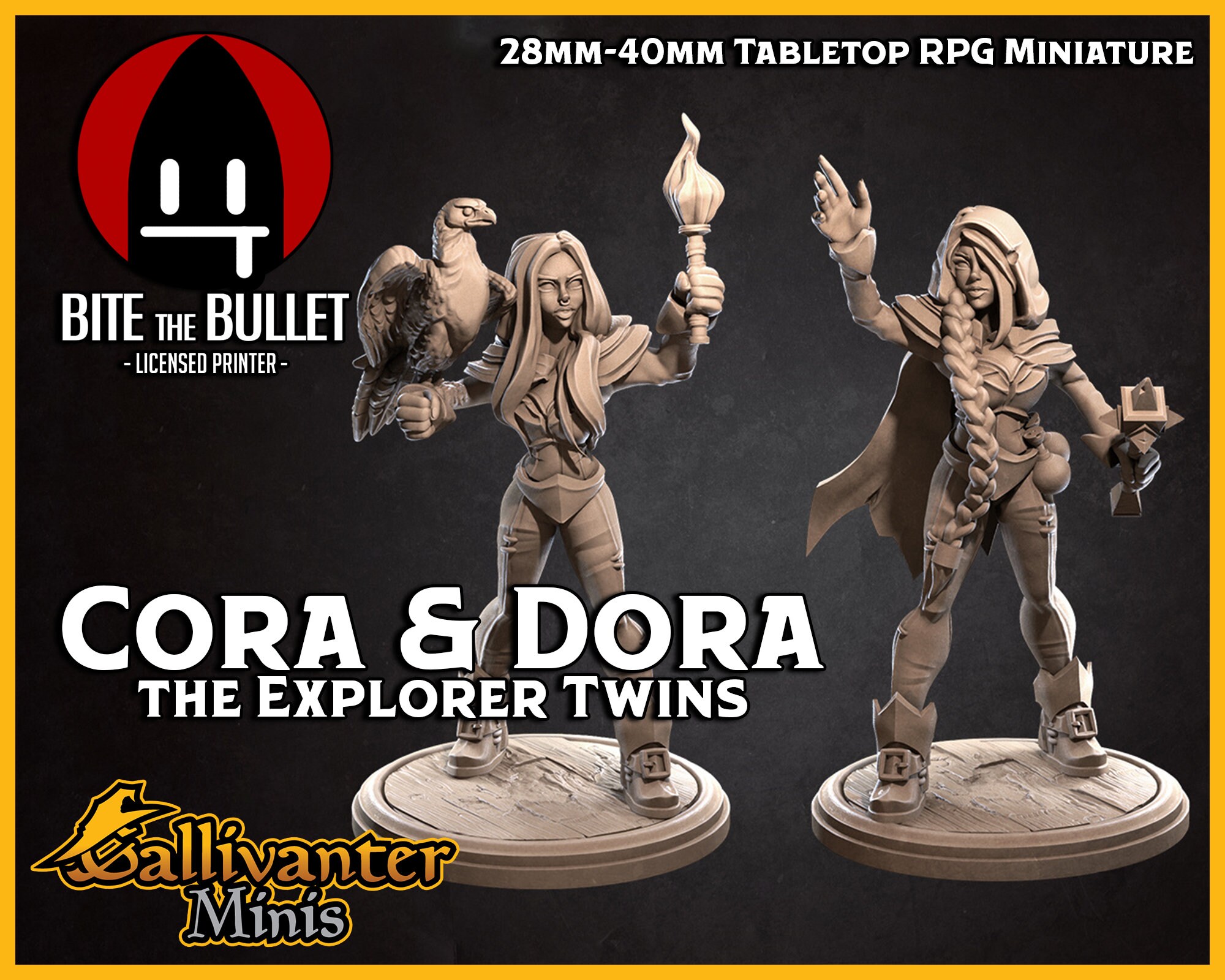 Cora & Dora the Explorer Twins Bite the Bullet 28mm 32mm - Etsy