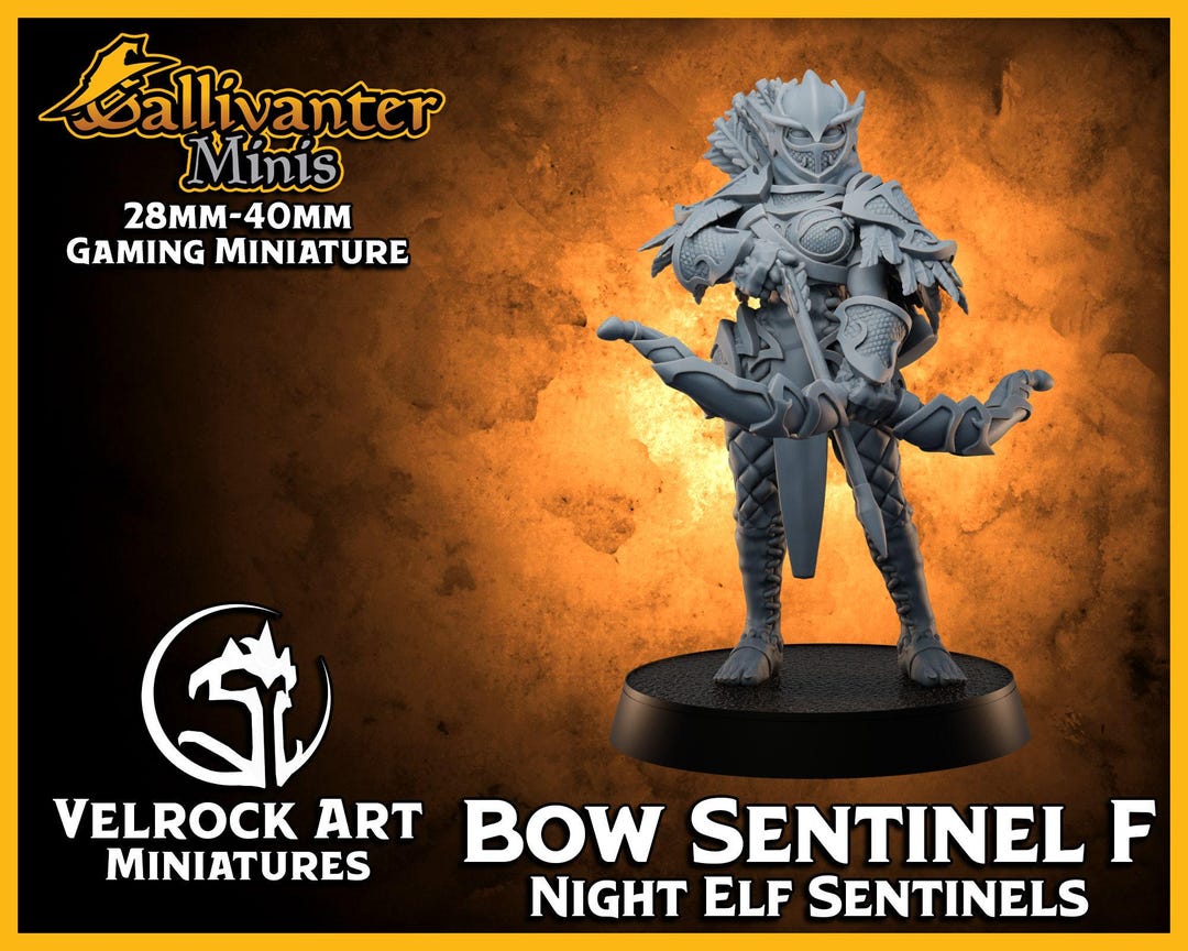 Longbow Sentinel, Female | Velrock Art Miniatures: Night Elf Sentinels ...