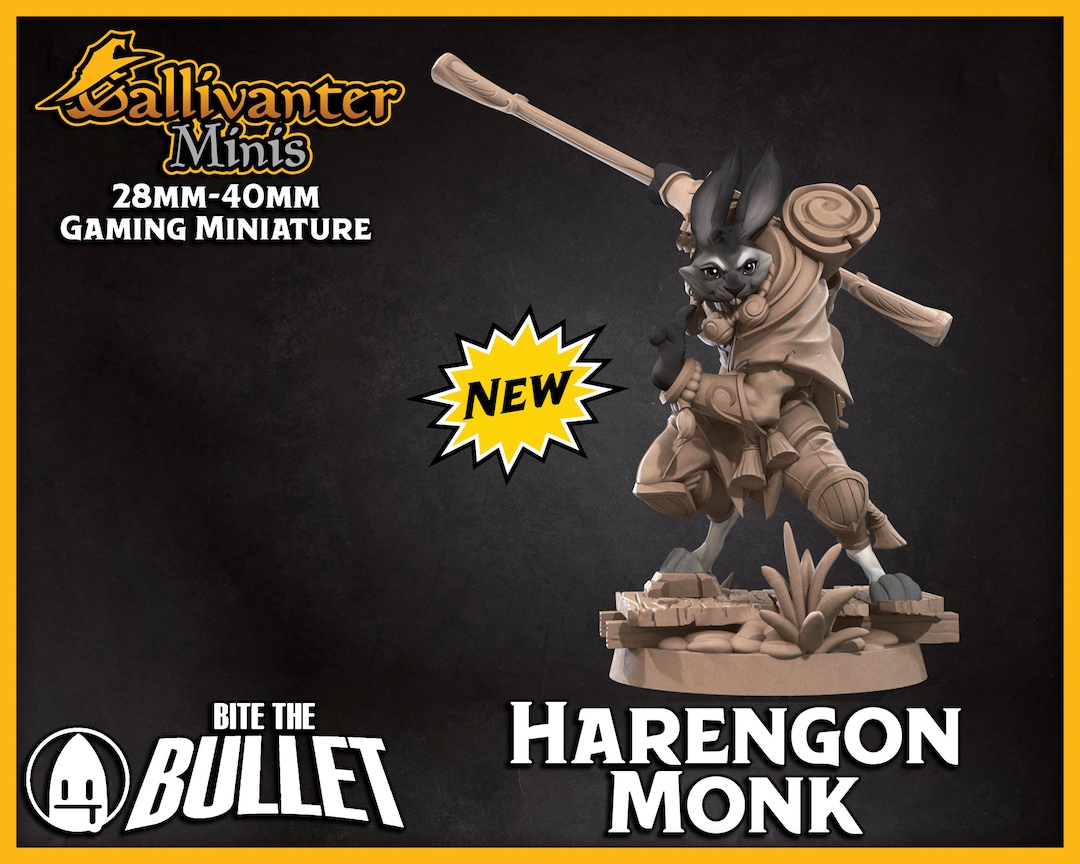 Harengon Monk, Rabbitfolk Bite the Bullet: Harengon Vol.01 28mm 32mm ...