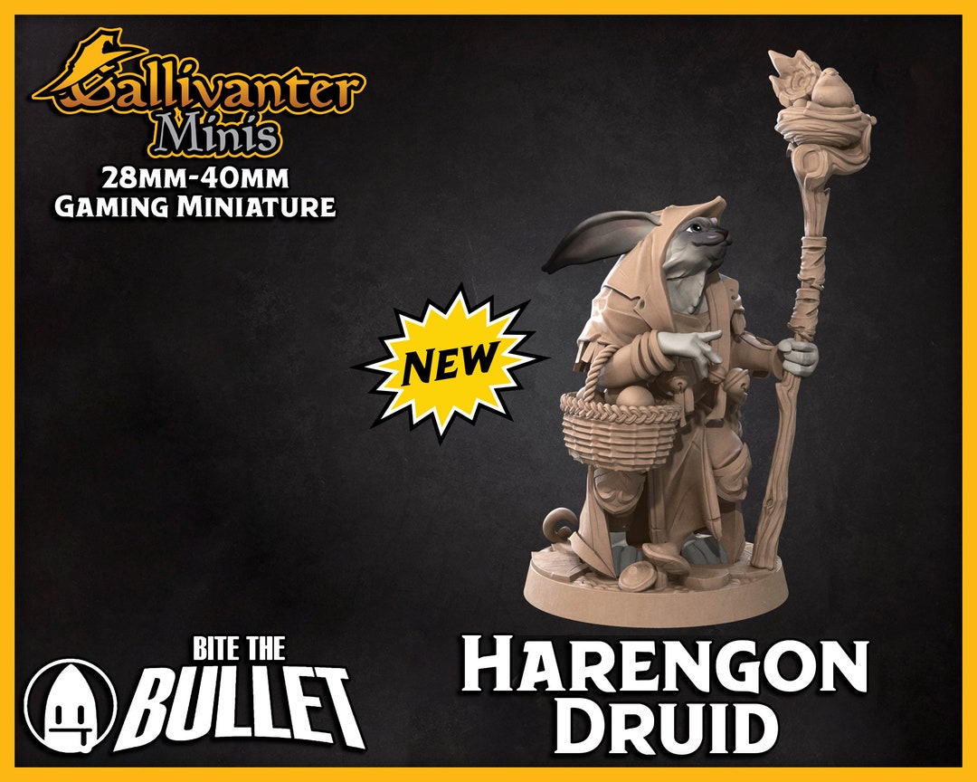 Harengon Druid, Rabbitfolk Bite the Bullet: Harengon Vol.01 28mm 32mm ...