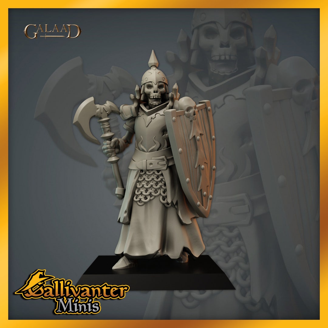 Skeleton Soldier C Galaad Miniatures: Undead Army 28mm 32mm 35mm 40mm ...