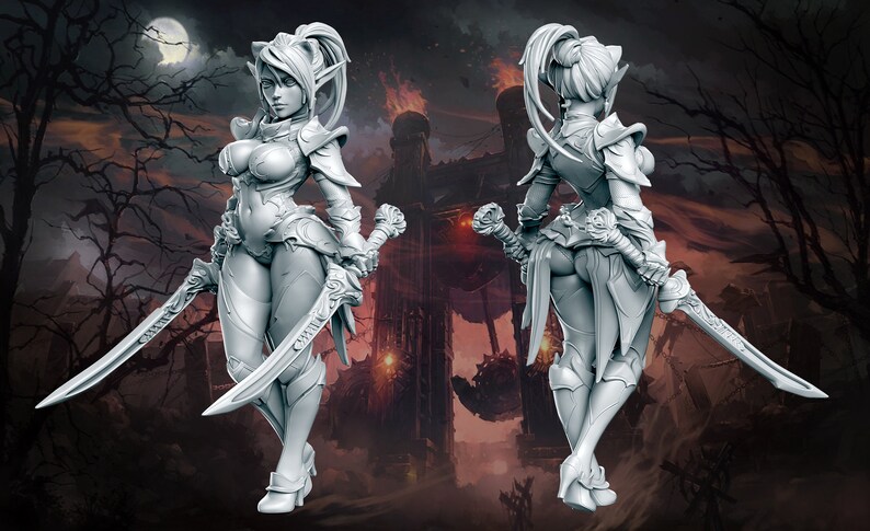 Mariya the Dark Elf Bikini Warrior RN Estudio Miniatures - Etsy
