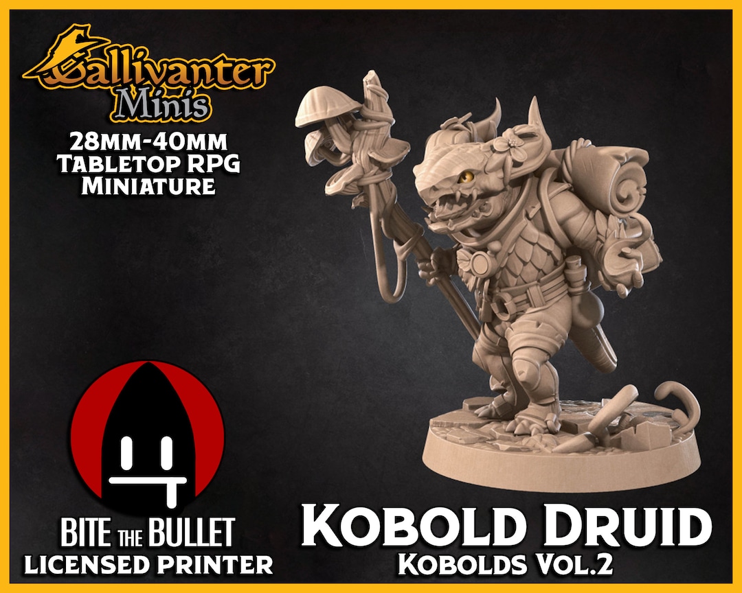 Kobold Druid Bite the Bullet: Kobolds Vol.2 28mm 32mm 35mm 40mm Resin ...