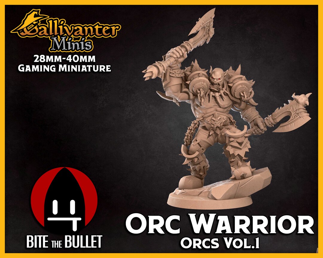 Orc Warrior Bite the Bullet: Orcs Vol.1 28mm 32mm 35mm 40mm Resin ...