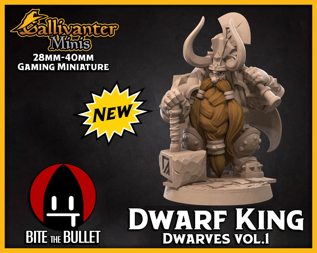 Dwarf King Bite the Bullet: Dwarves Vol.1 28mm 32mm 35mm 40mm Resin ...
