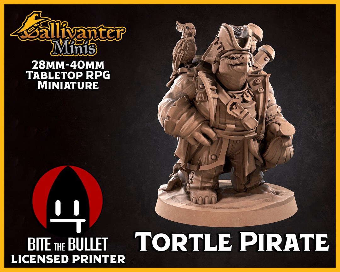 Tortle Pirate Bite the Bullet: Tortles Vol.1 28mm 32mm 35mm 40mm Resin ...