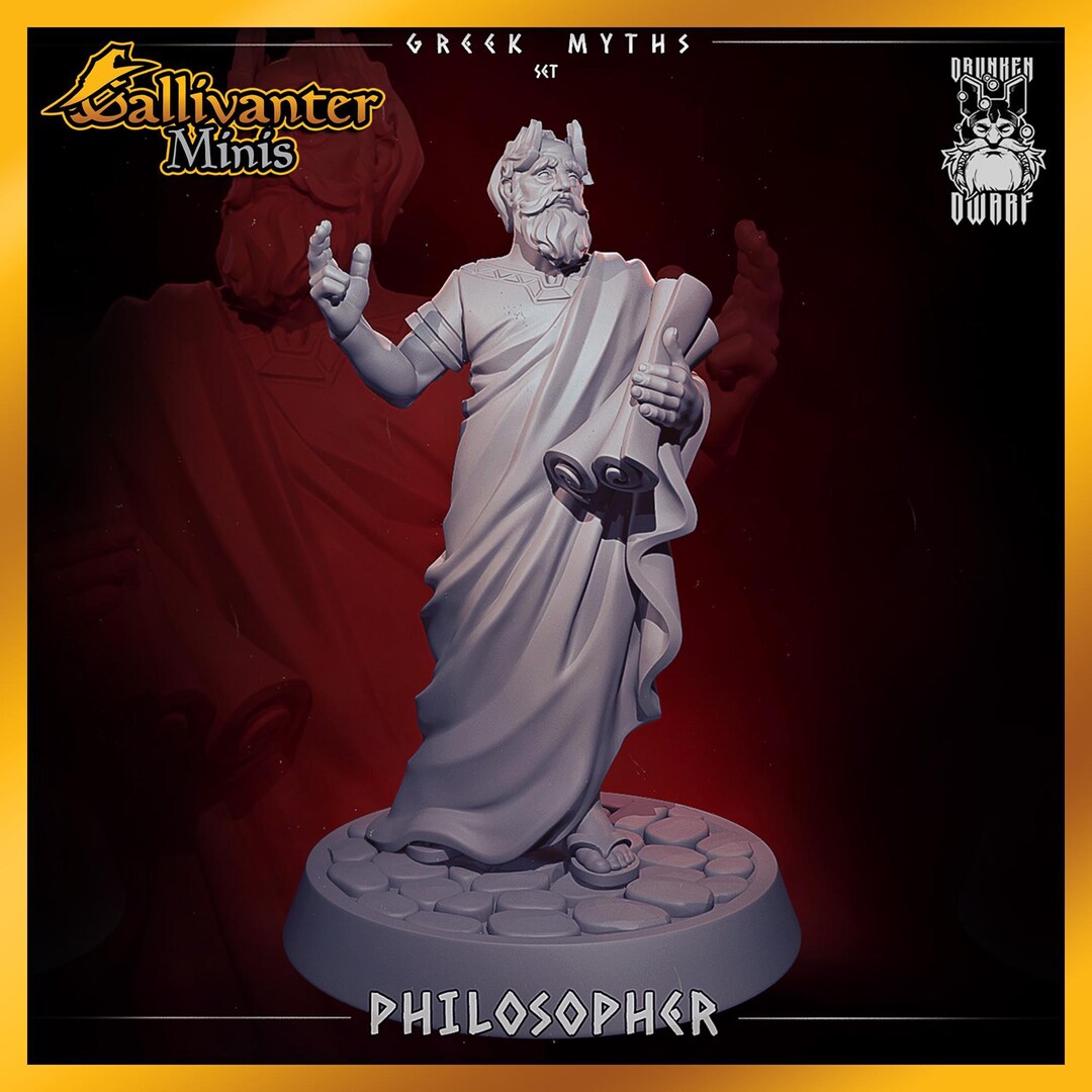 Philosopher | Drunken Dwarf: Greek Myths | 28mm 32mm 35mm 40mm Resin ...