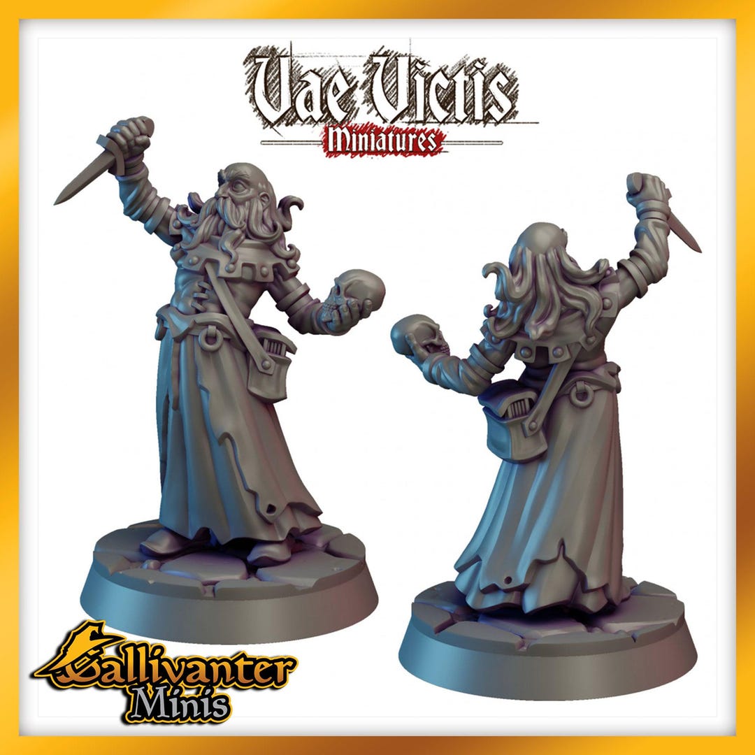 Necromancer Miniature: Dark Sorcerer Resin Figurine (28mm/32mm/35mm ...