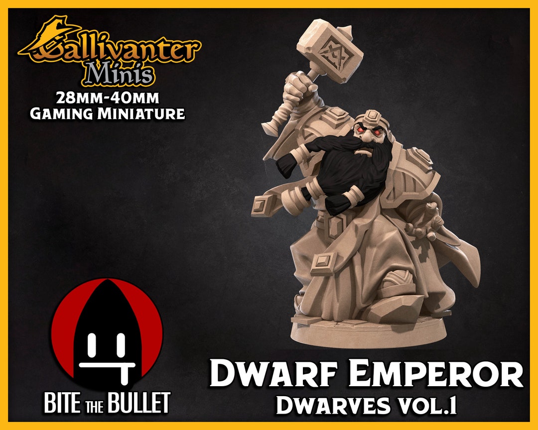 Dwarf Emperor Bite the Bullet: Dwarves Vol.1 28mm 32mm 35mm 40mm Resin ...